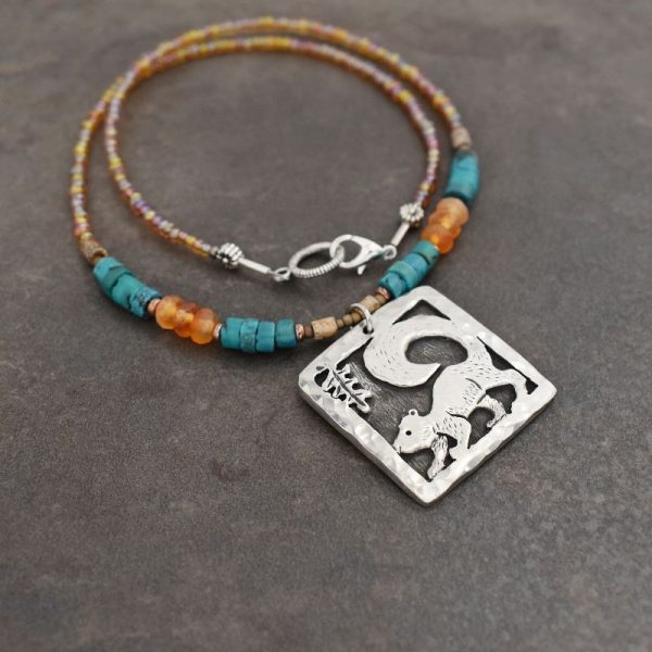 Beaded Squirrel Necklace - Wild Hare Gems