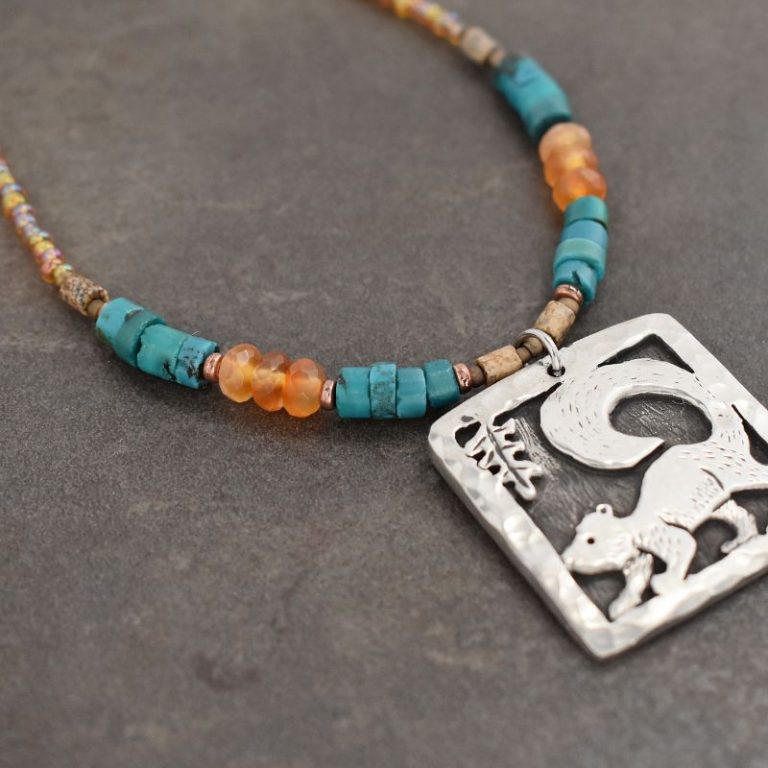 Beaded Squirrel Necklace - Wild Hare Gems