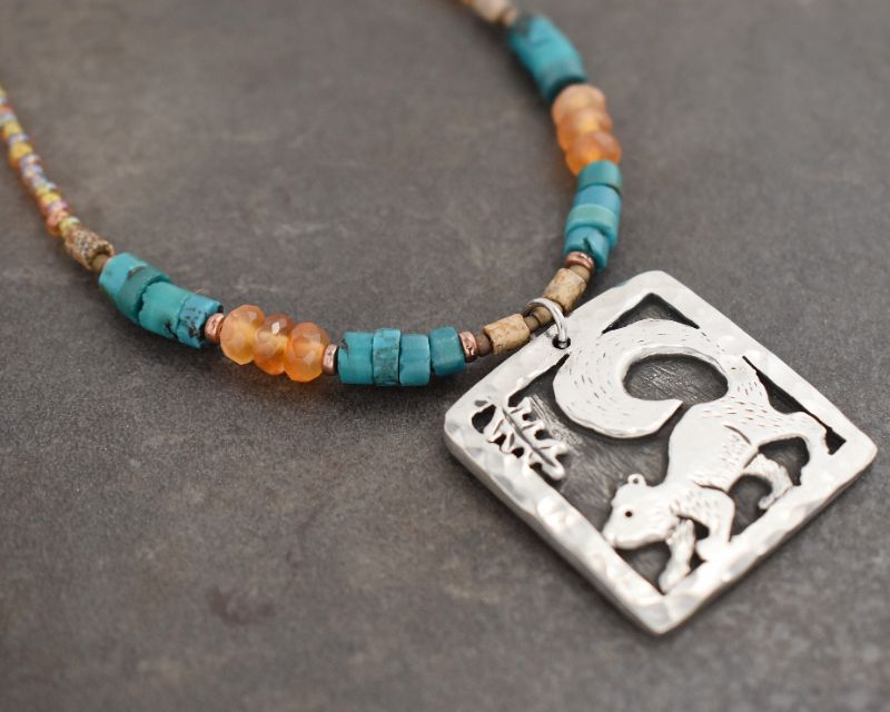 Beaded Squirrel Necklace - Wild Hare Gems