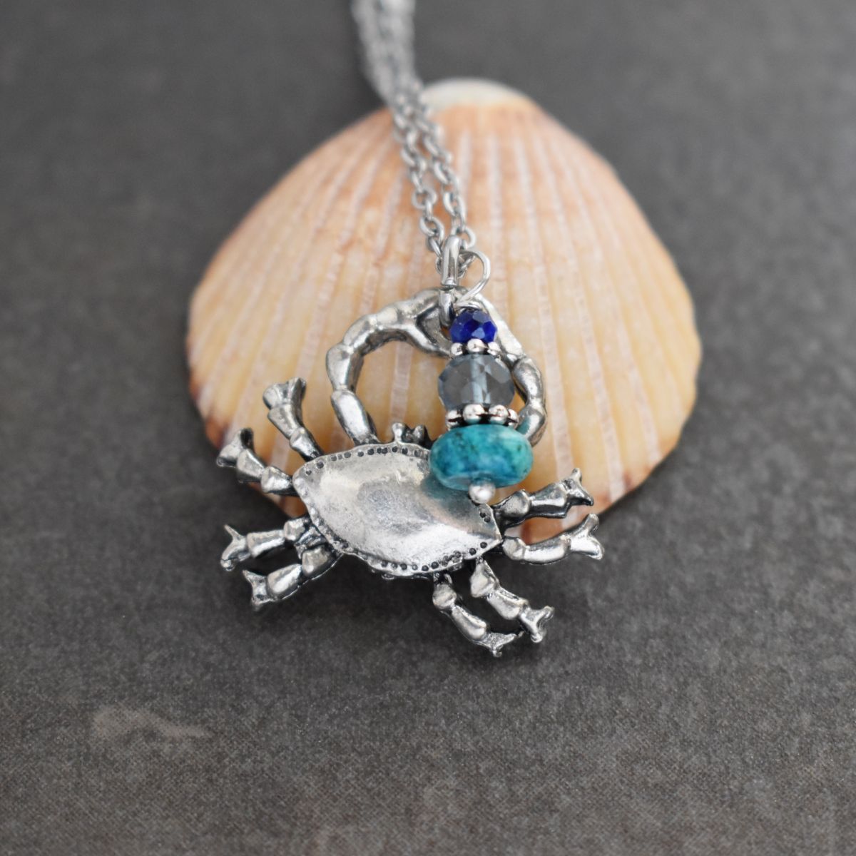Blue Crab Necklace - Wild Hare Gems