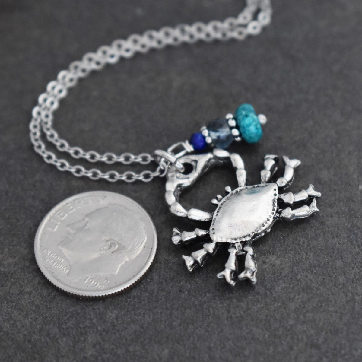 Blue Crab Necklace - Wild Hare Gems