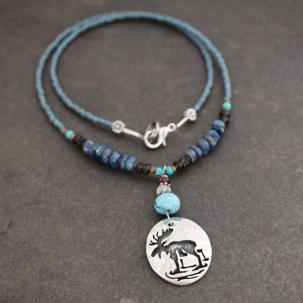 Sandpiper In Water Necklace - Wild Hare Gems