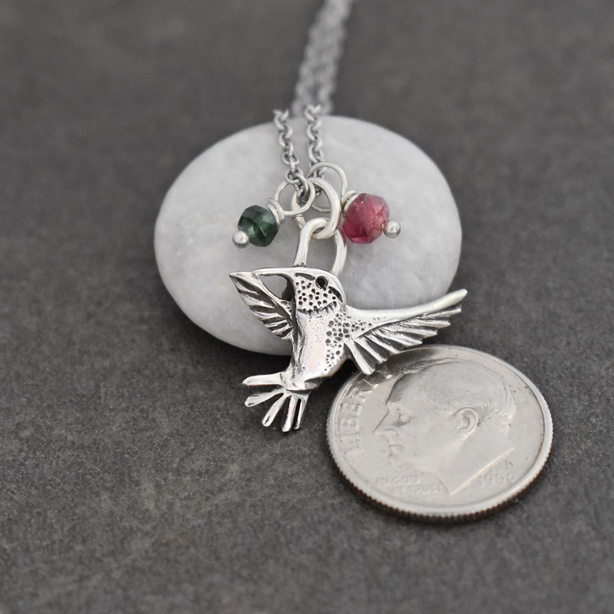 Silver Hummingbird Necklace – Wild Hare Gems