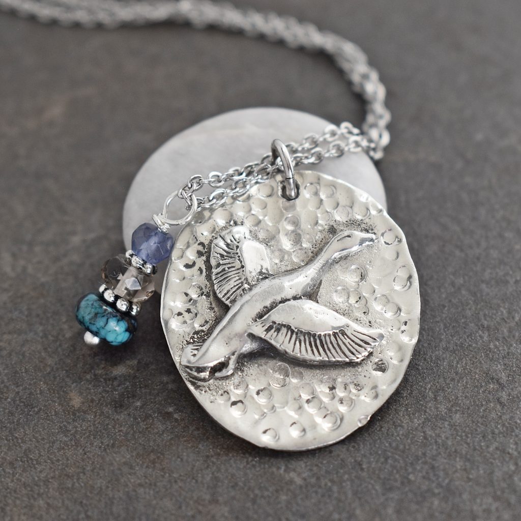 Flying Mallard Duck Necklace - Wild Hare Gems