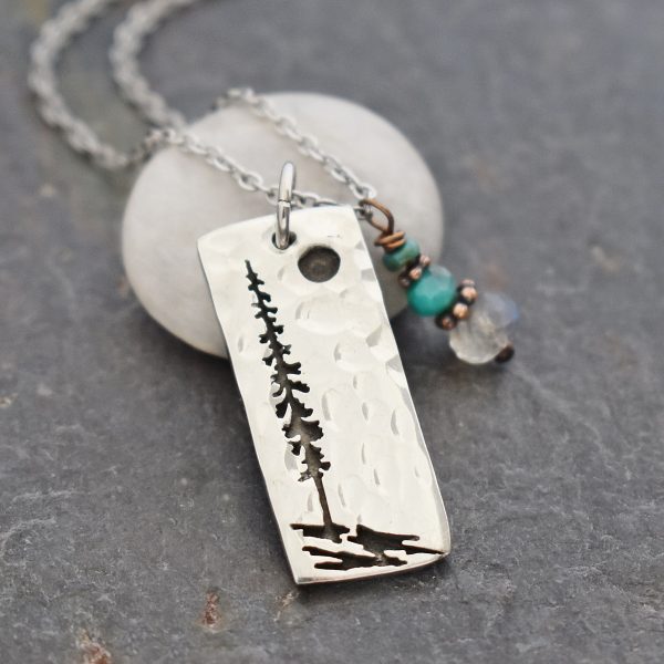 Small Pine Tree Necklace - Wild Hare Gems