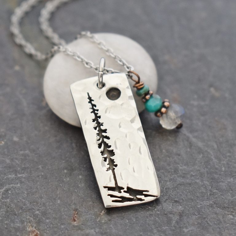 Small Pine Tree Necklace - Wild Hare Gems