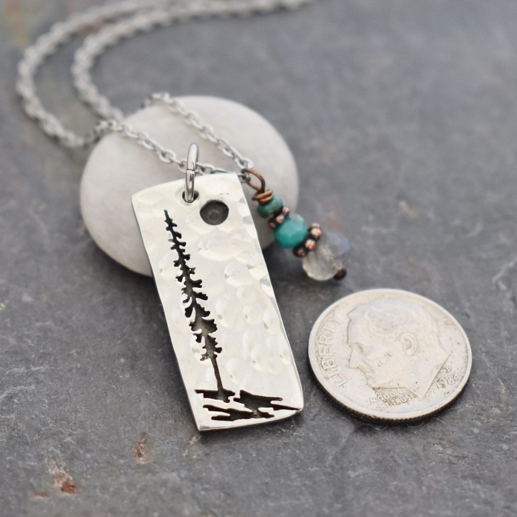 Small Pine Tree Necklace - Wild Hare Gems
