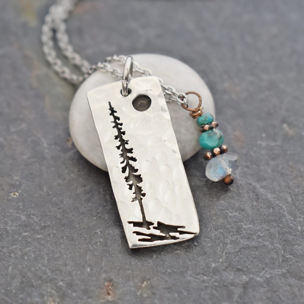 Small Pine Tree Necklace - Wild Hare Gems