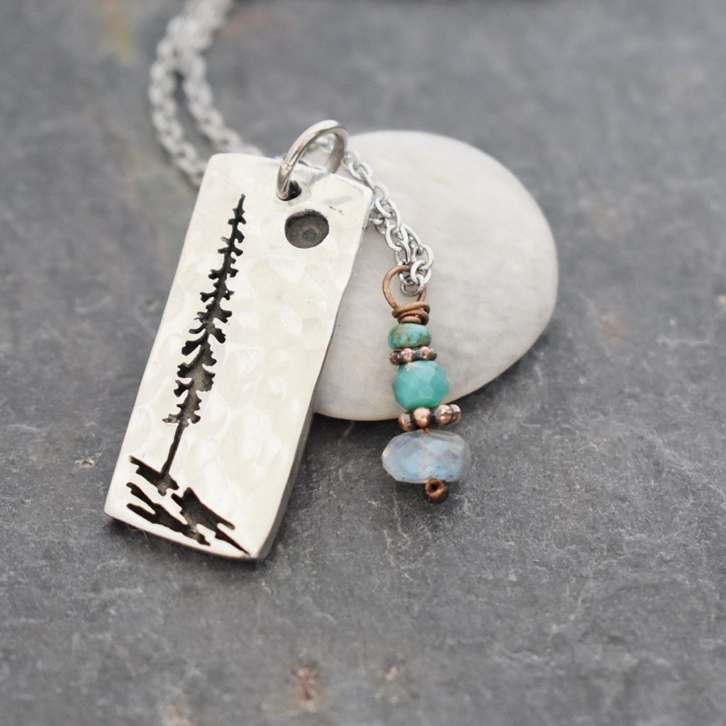 Small Pine Tree Necklace - Wild Hare Gems