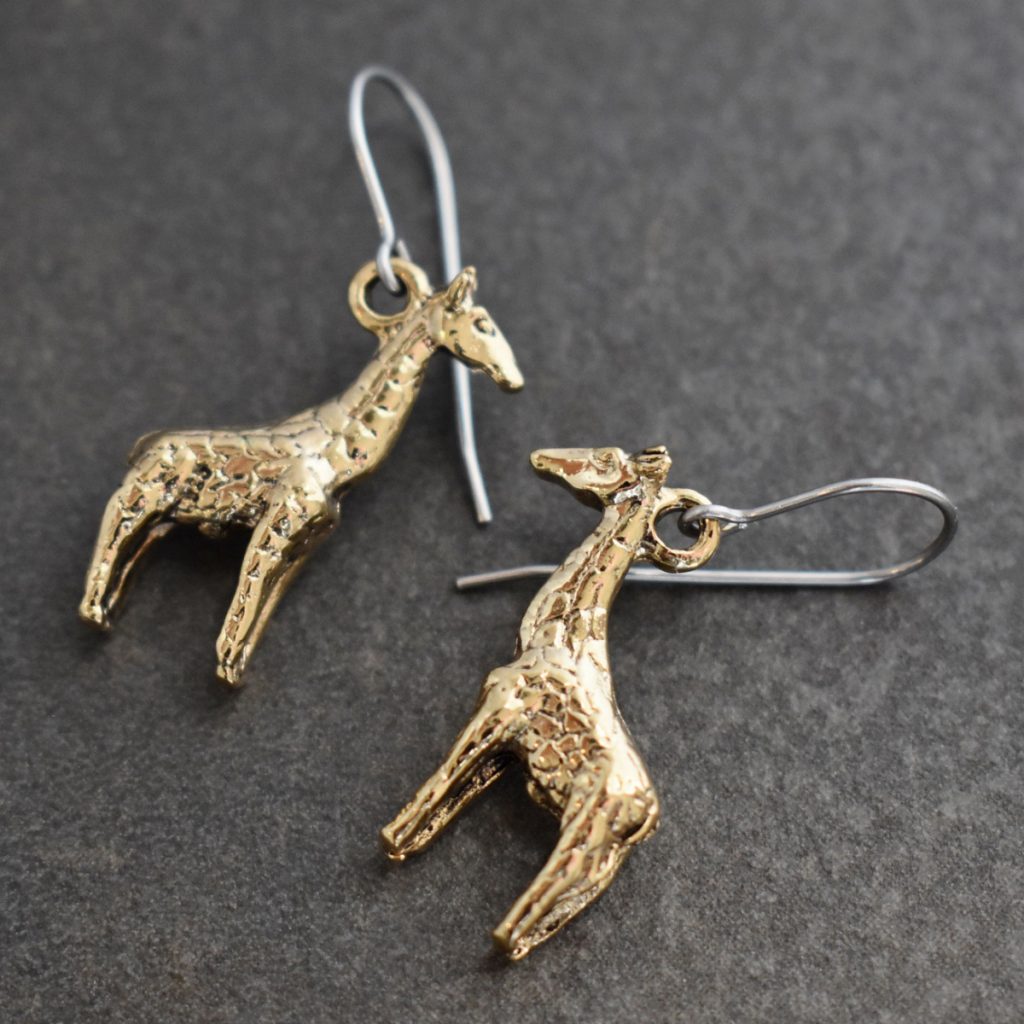 Gold Giraffe Earrings – Wild Hare Gems