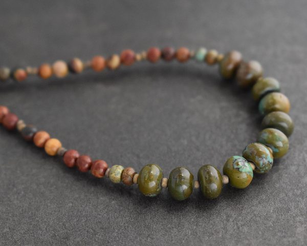 Beaded Red Creek Jasper Turquoise Necklace – Wild Hare Gems